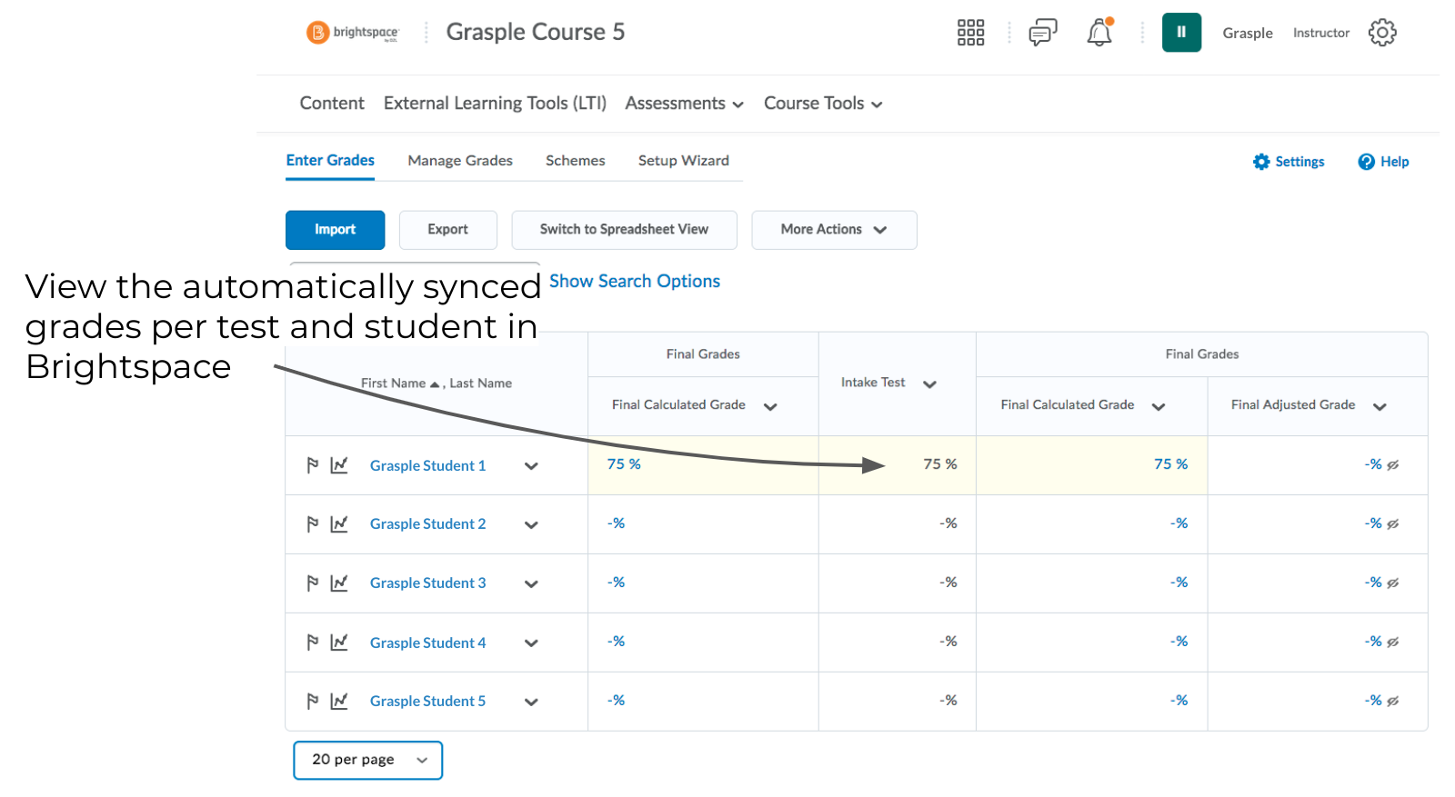 Grasple - Integration Brightspace